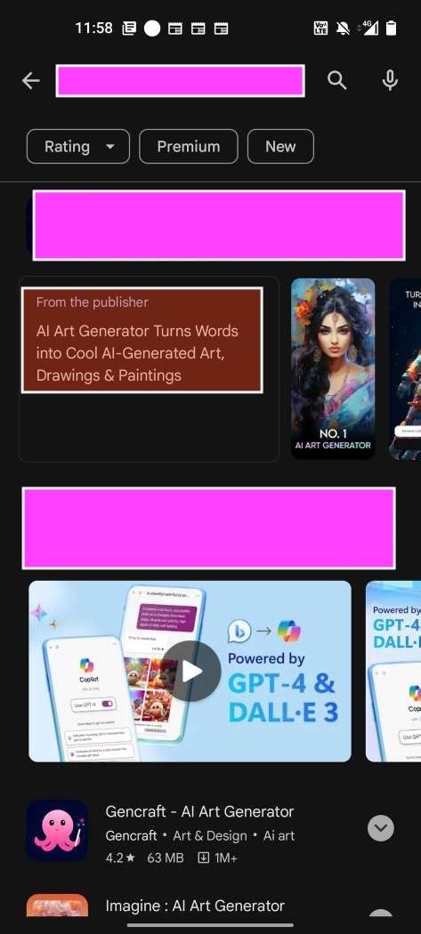Android Some Apps Display A Short Description Along With The