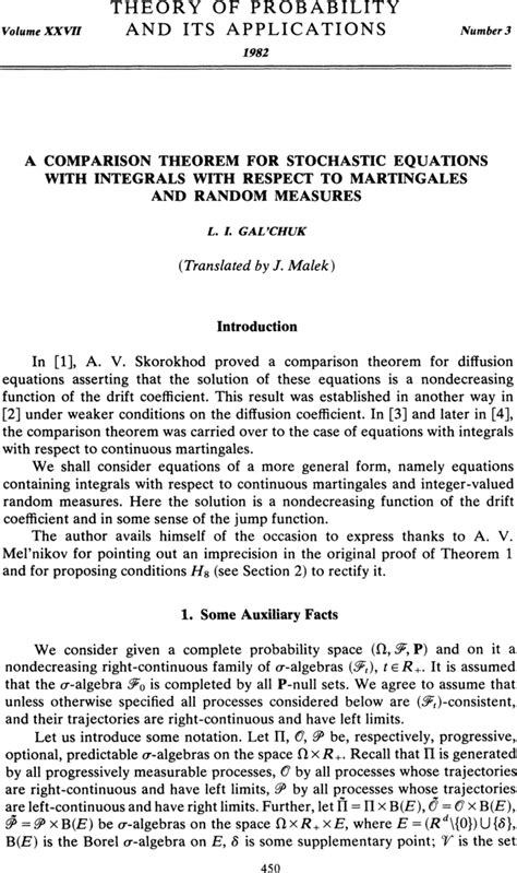 A Comparison Theorem For Stochastic Equations With Integrals With Respect To Martingales And