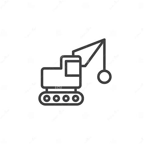 Demolition Line Icon Stock Vector Illustration Of Design 106203810