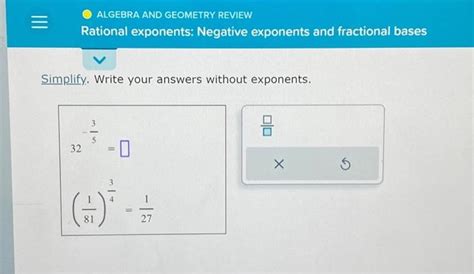 solved simplify write your answers without exponents