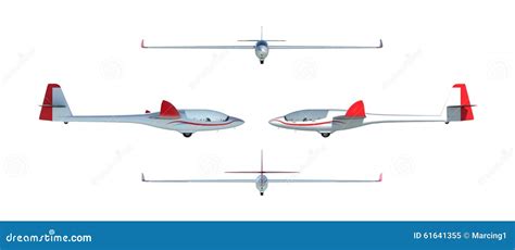 Twin Seater Glider Render Set Stock Image 61641355