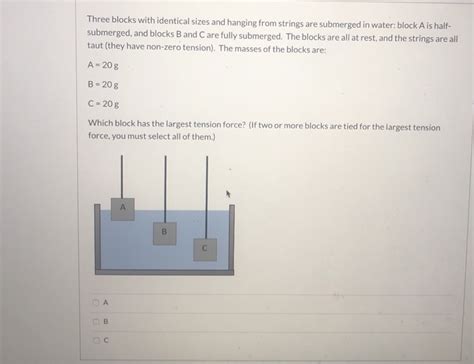 Solved Three Blocks With Identical Sizes And Hanging From