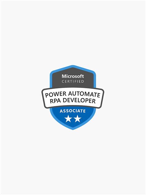 microsoft certified power automate rpa developer associate sticker