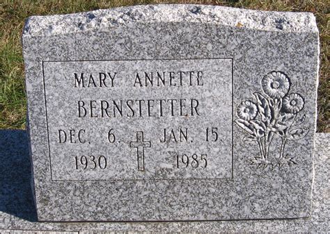 Marie Annette Freeman Bernstetter 1930 1985 Find A Grave Memorial