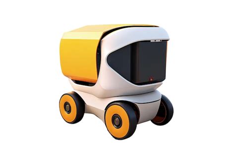 Premium Ai Image Autonomous Delivery Robot Isolated On White Background Generative Ai