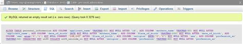 Php My Sql Error On Creating And Adding Columns To Table Stack Overflow