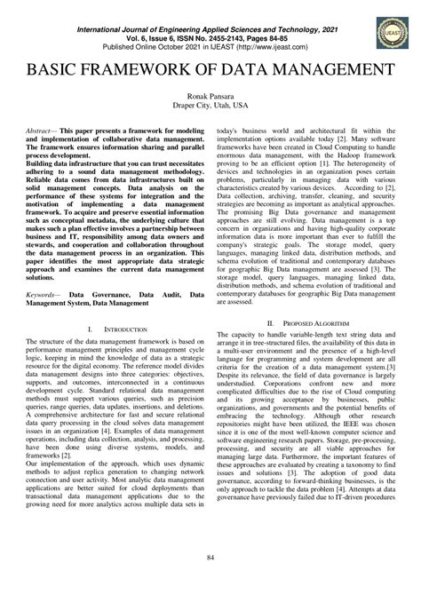 Pdf Basic Framework Of Data Management