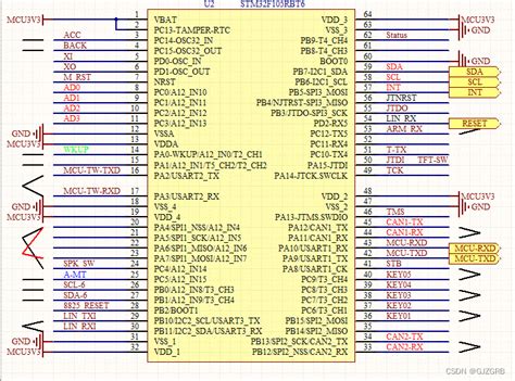 基于stm32f105rbt6单片机 mcp23008设计多路io工业级数据采集板硬件（原理图 pcb）工程文件 stm32f105rbt6