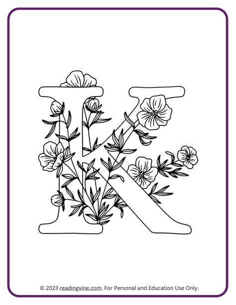Letter K Coloring Pages