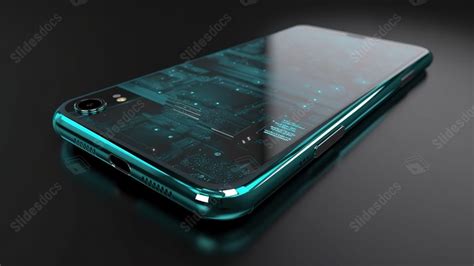 무료 청록색 금속 프레임이 있는 회색 보완 3d 렌더링 스마트폰 Ppt 배경 Slidesdocs