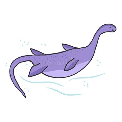 Cute Plesiosaurus Cartoon Stock Vector Illustration Of Dino 45749480