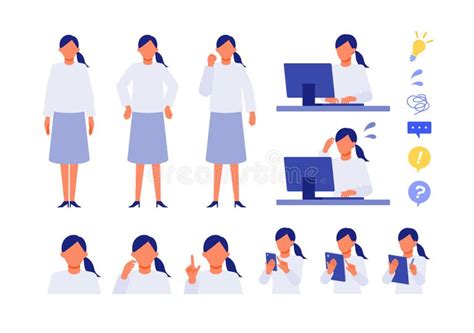 Working Woman Concept For Problem Solving Woman Cartoon Character