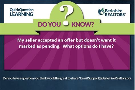Quick Question Learning Pending Status BerkshireRealtors