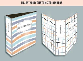 Hand Drawn Striped Pattern Binder Cover 10 Printable And Editable Covers