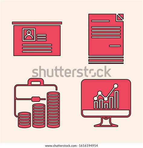 set computer monitor graph chart board stock vector royalty free