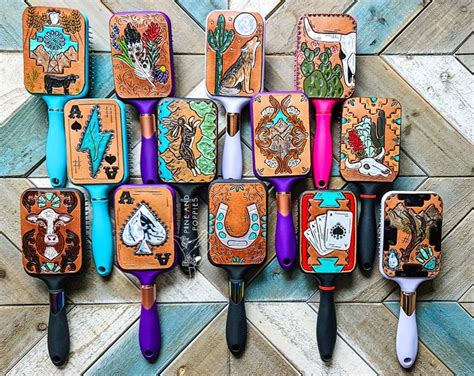 Large Tooled Leather Patch On Travel Jewelry Boxwesterncowhidewool