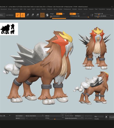I Just Finished My Entei Model R Zbrush