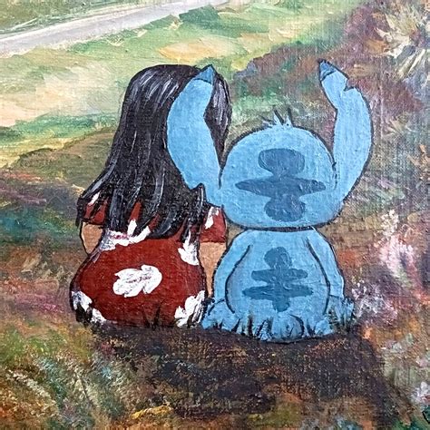 Redfordstrecker Large Original Altered Art Lilo And Stitch Fan Art