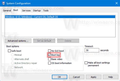 How To Enable Boot Log In Windows 10