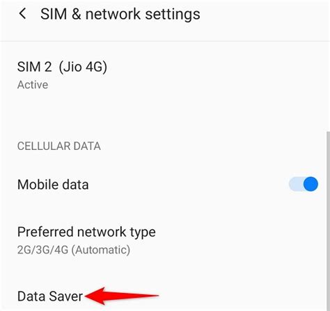 how to turn off data saver mode on android