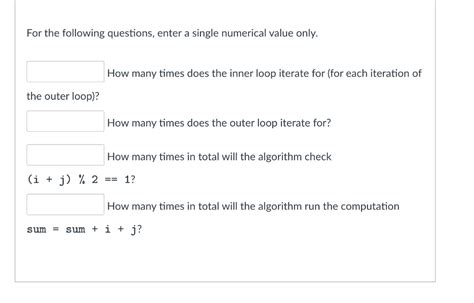 Solved Consider The Following Algorithm Put Sum To