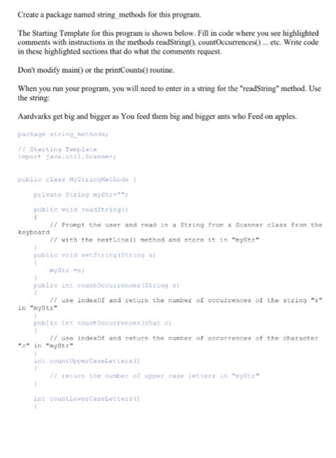 Create A Package Named String Methods For This