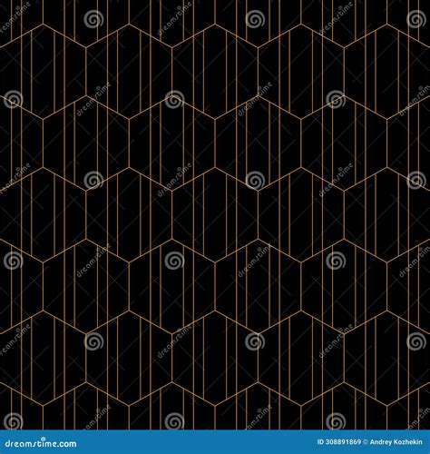 Abstract Seamless Lattice Outline Pattern Hexagonal Lattice Pattern
