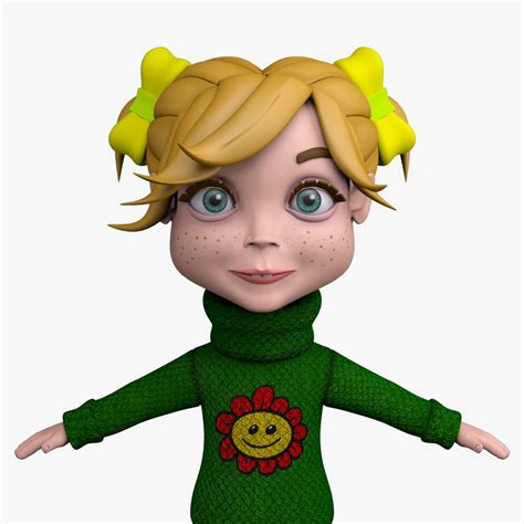 Imagen De Niña De Dibujos Animados En 3d Diseño 3d De Dibujos