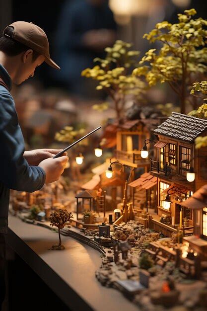 premium ai image photoshoot with tilt shift style of friends learning
