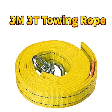 3m 헤비 듀티 3 톤 자동차 견인 케이블 견인 풀 로프 스트랩 후크 밴 도로 복구 자동차 구조 도구 액세서리 아우디 포드