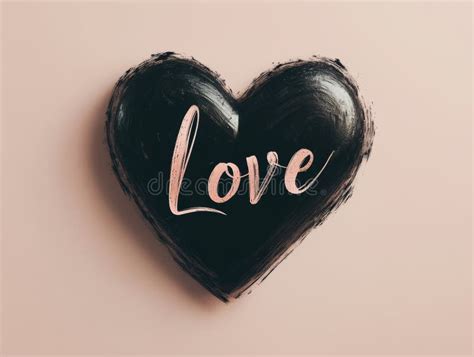 Minimalistic Black Heart Outline With The Word Love In Cursive Design