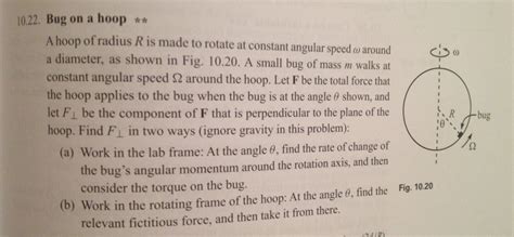 a hoop of radius r is made to rotate at constant