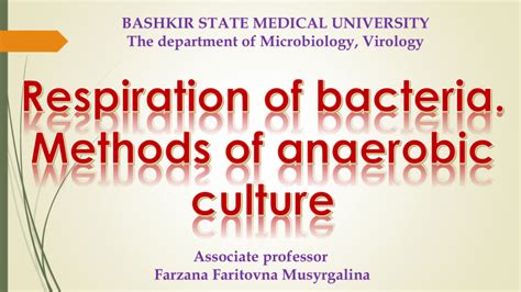 Bacterial Respiration And Anaerobic Culture Methods