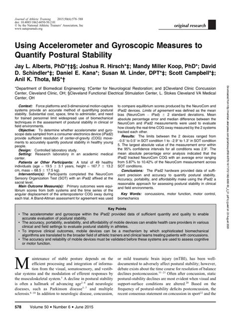 Alberts Et Al 2015 Using Accelerometer And Gyroscopic Measures To