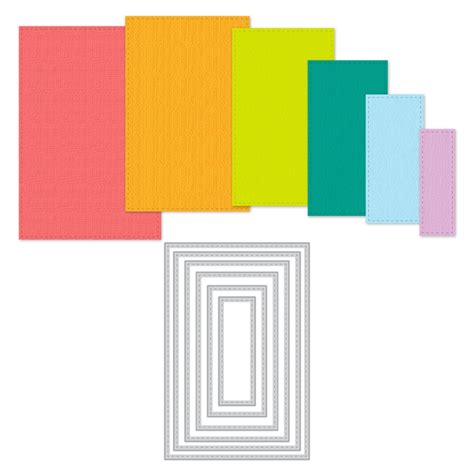 Decorative Die Set Nested Stitched Rectangles
