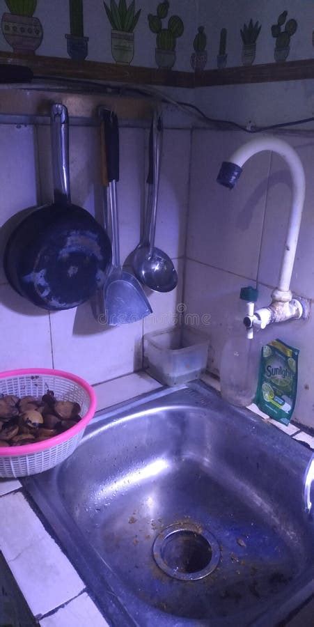 Poor Kitchen Dark Editorial Image Image Of Tapwater 373151100