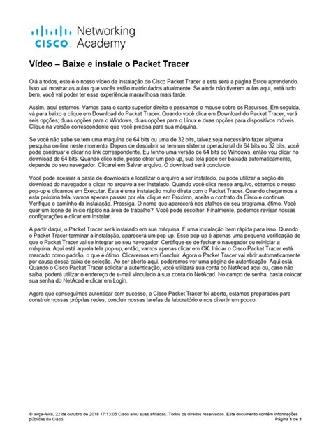 1 1 1 7 Video Download And Install Packet Tracer Pdf Microsoft Windows Autenticação