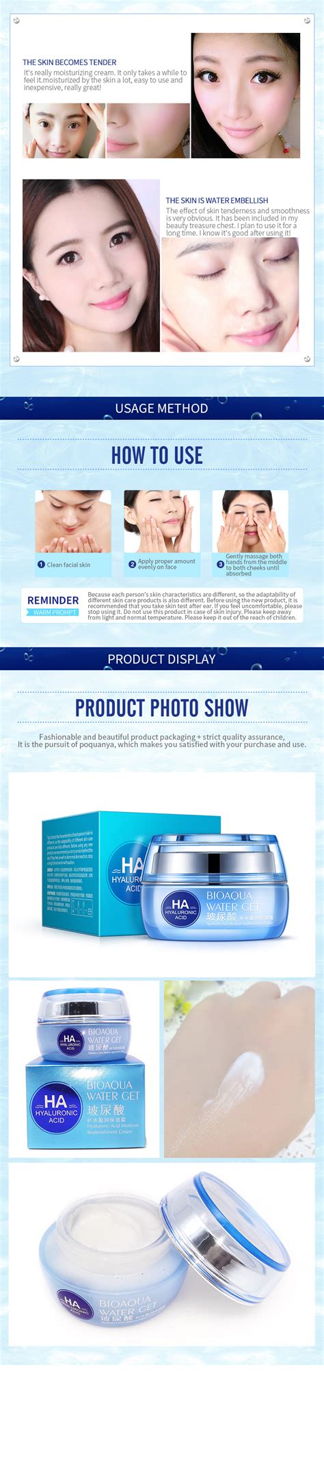 Bioaqua Hyaluronic Acid Face Cream Rejuvenation Cream 의 고품질 Bioaqua Hyaluronic Acid