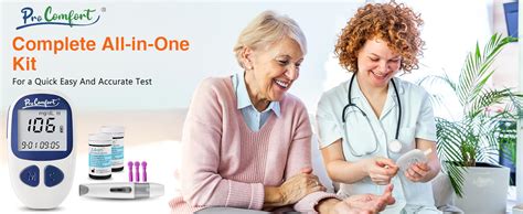 Pro Comfort Blood Glucose Monitor Kit With 100 Test Strips