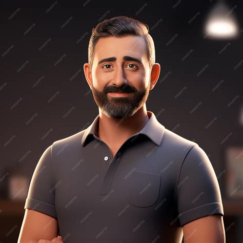 Arafed Man With A Beard And A Mustache In A Polo Shirt Generative Ai