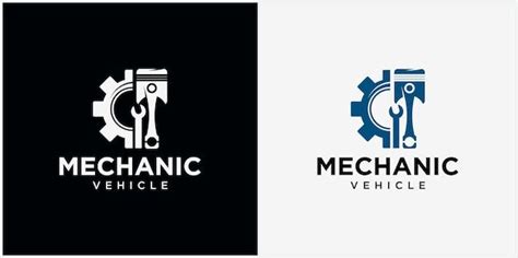 기계 기술 로고 자동차 로고 기호 피스톤 로고의 벡터 일러스트 레이 션 프리미엄 벡터