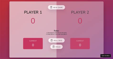 Pig Game Dice Rolling Codesandbox