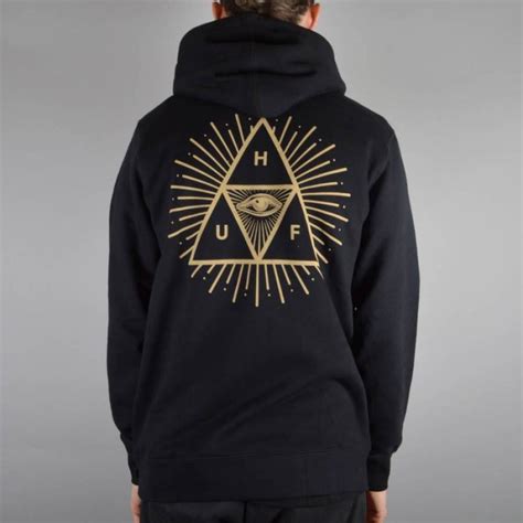 Huf Third Eye Triangle Pullover Hoodie Black Skate Clothing From