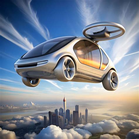Flying Vehicle Of The Future 3d Concept Stock Illustration