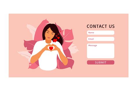 Contact Us Form Template For Web And Landing Page 3009915 Vector Art