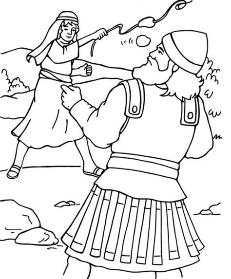 David And Goliath Coloring Pages Lds