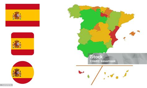 스페인어 지도 및 플래그 플랫 아이콘 기호 벡터 일러스트 레이 션 0명에 대한 스톡 벡터 아트 및 기타 이미지 0명 개념 결심 Istock
