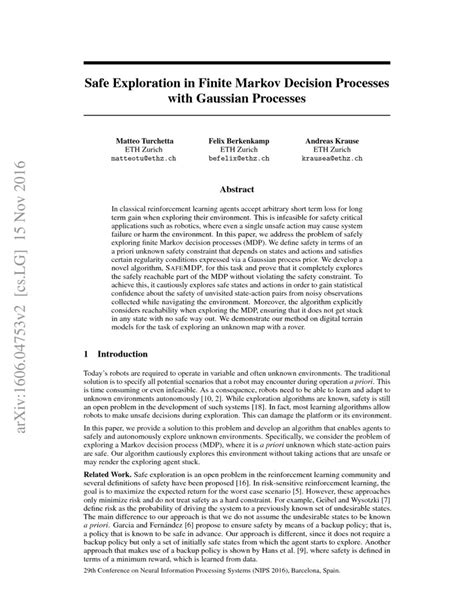 safe exploration in finite markov decision processes with gaussian
