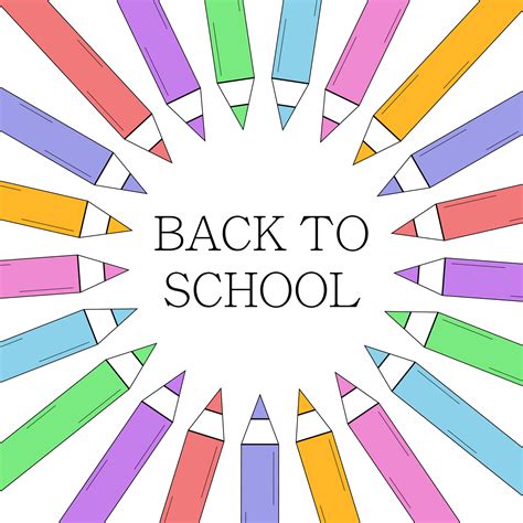 Back To School Circle Frame Made Of Colored Pencils Poster Banner