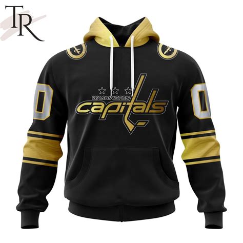 New Nhl Washington Capitals Special Black And Gold Design Hoodie